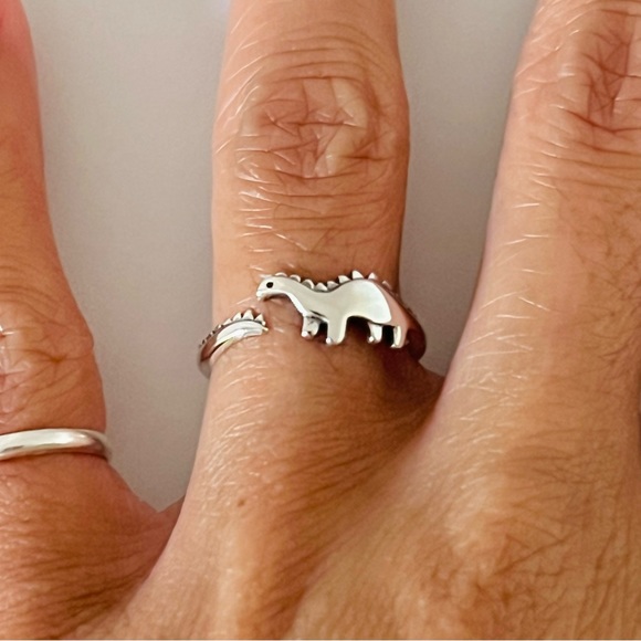Jewelry | Sterling Silver Dinosaur Ring Dino Ring Silver Dino Ring ...